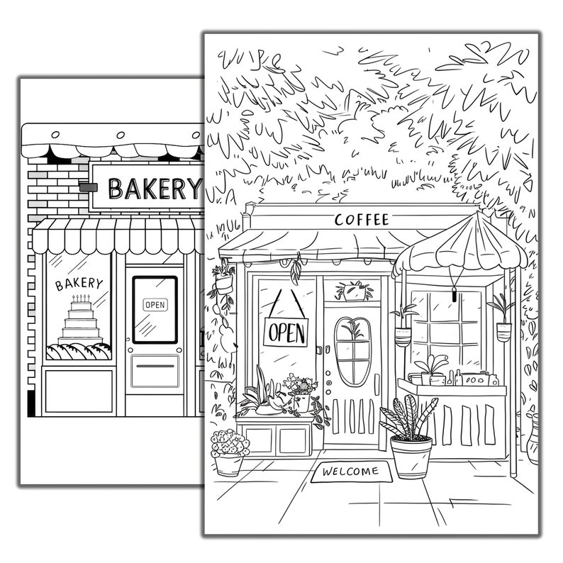 Coffee Shops. Coloring Pages,coloring Pages for Adults. Coloring Pages ...