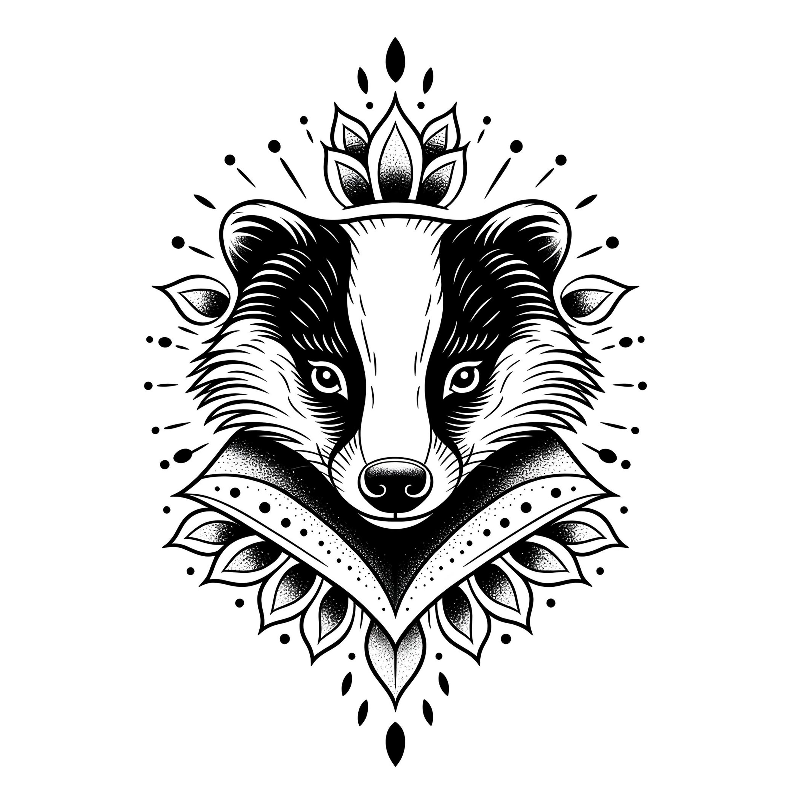 Tribal honey badger tattoo - Bronctattooaus.com