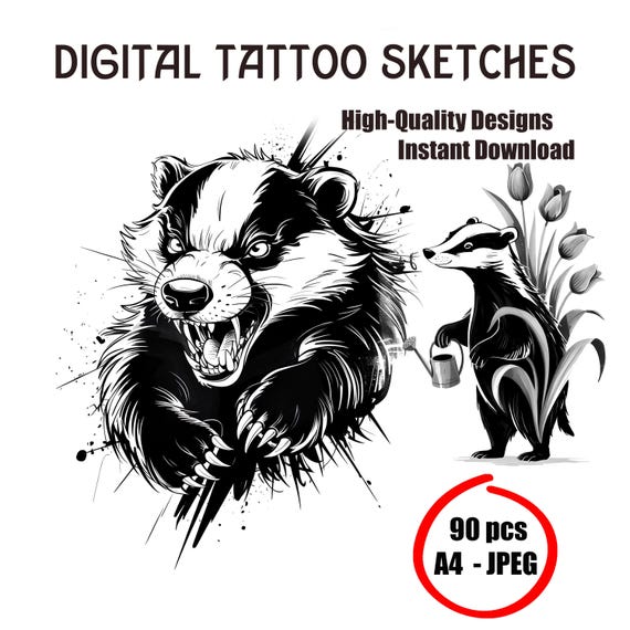 Honey badger tattoo ideas | Orangetattooshop.com