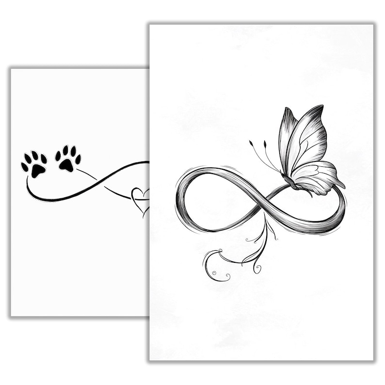 Elegant Infinity Sign Tattoo Sketches Unique Ink Designs - Etsy