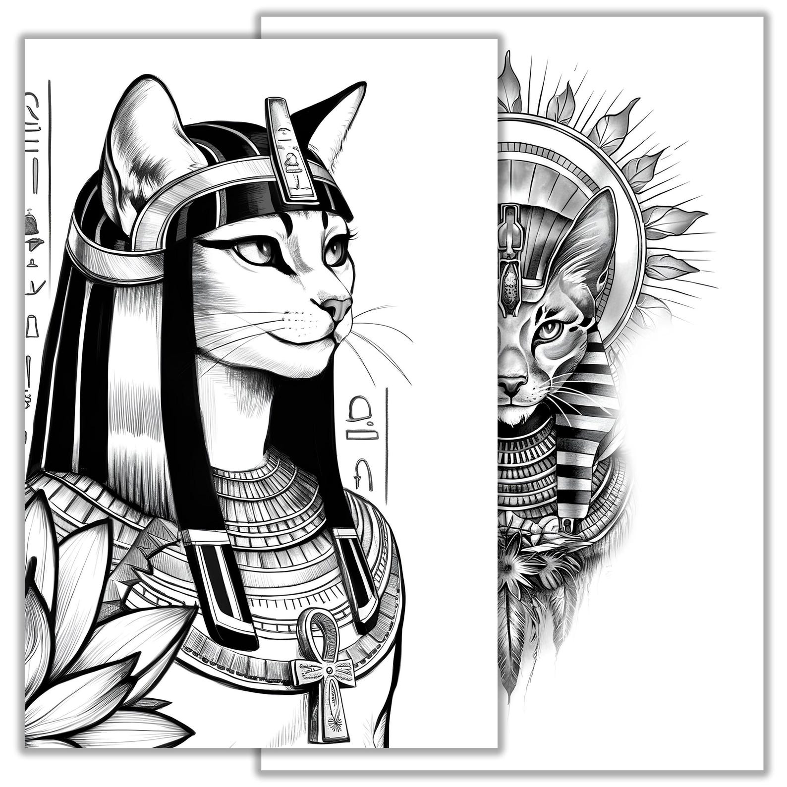Bastet. Cat Goddess Bastet. Bastet Tattoo Sketch - Egyptian Goddess ...
