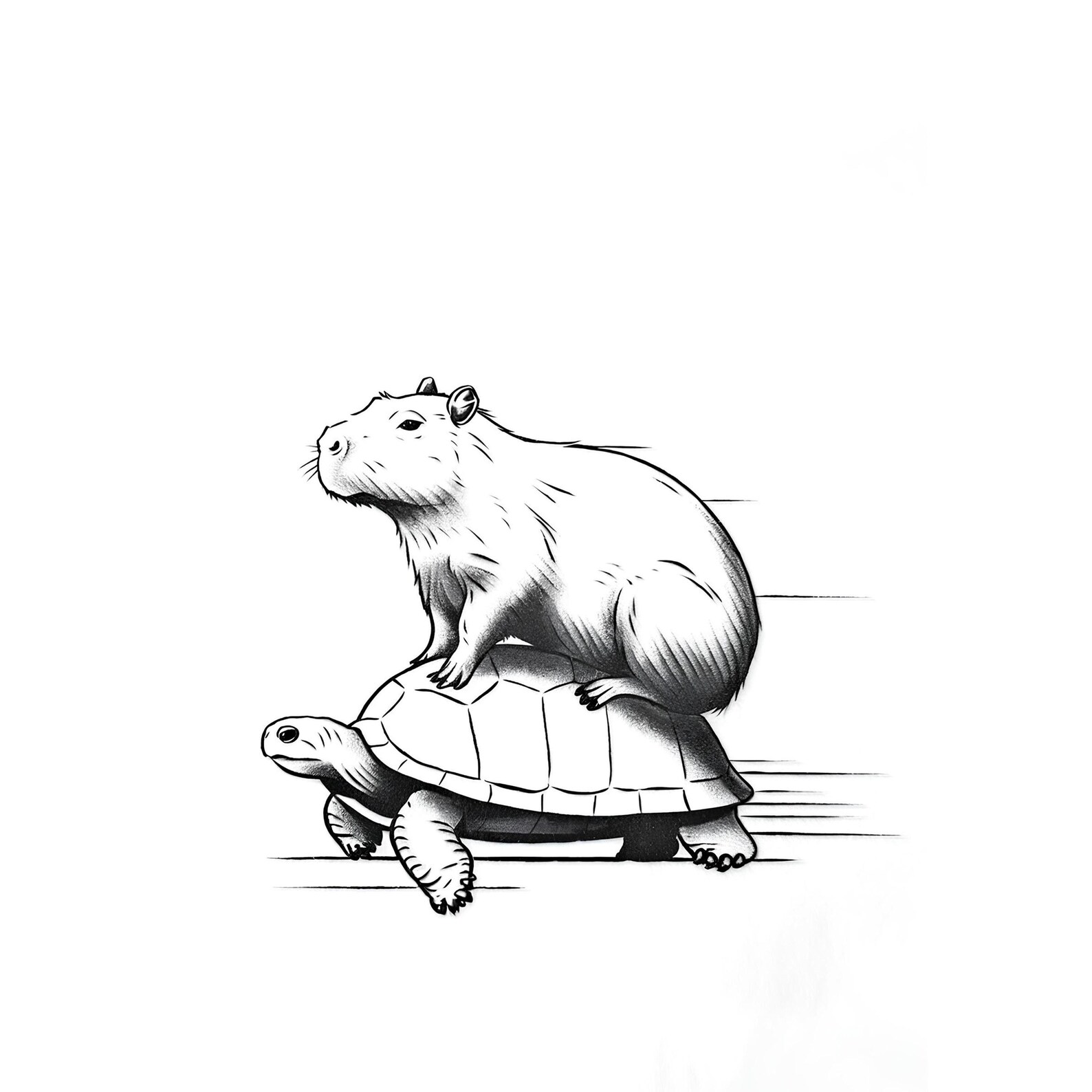 Capybara Tattoo Sketch Adorable and Unique Custom Ink Design - Etsy