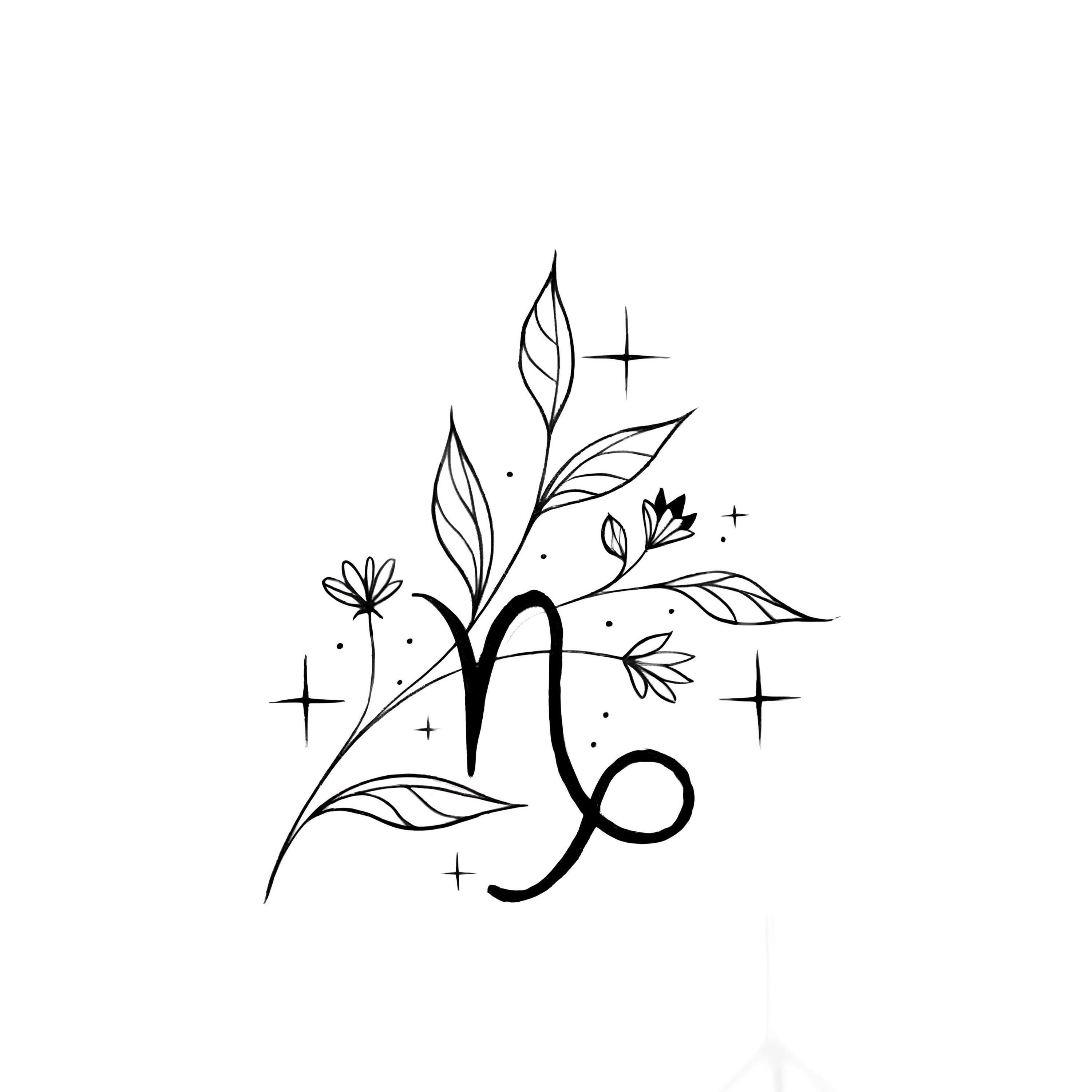Capricorn Symbol Designs Capricorn Star Sign Art Print