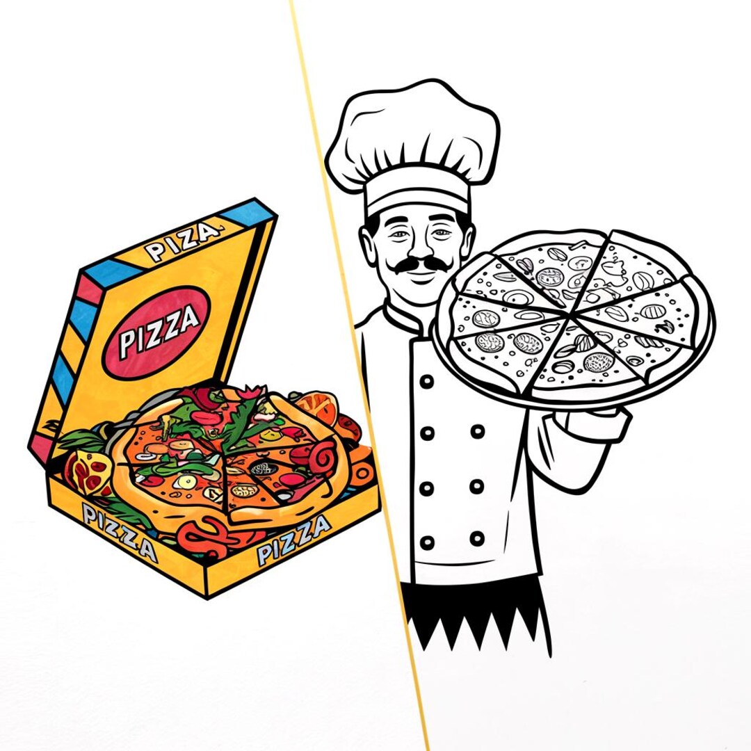 Pizza Coloring Page - Fun Printable Food Coloring Sheet for Kids ...