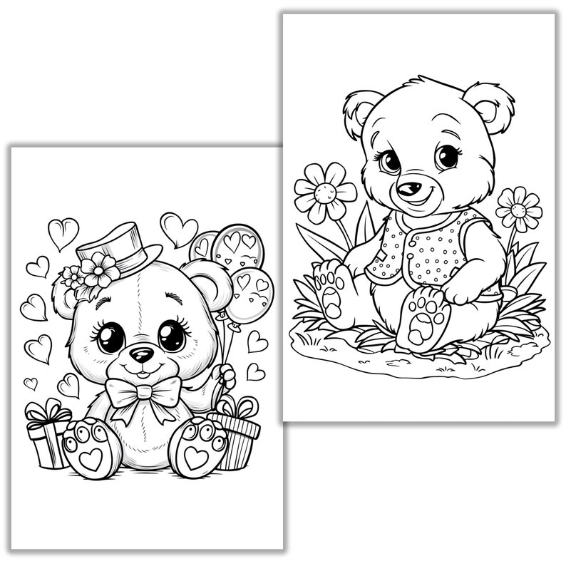 Teddy Bear Coloring Pages – Cute Printable Bear Designs for Kids ...