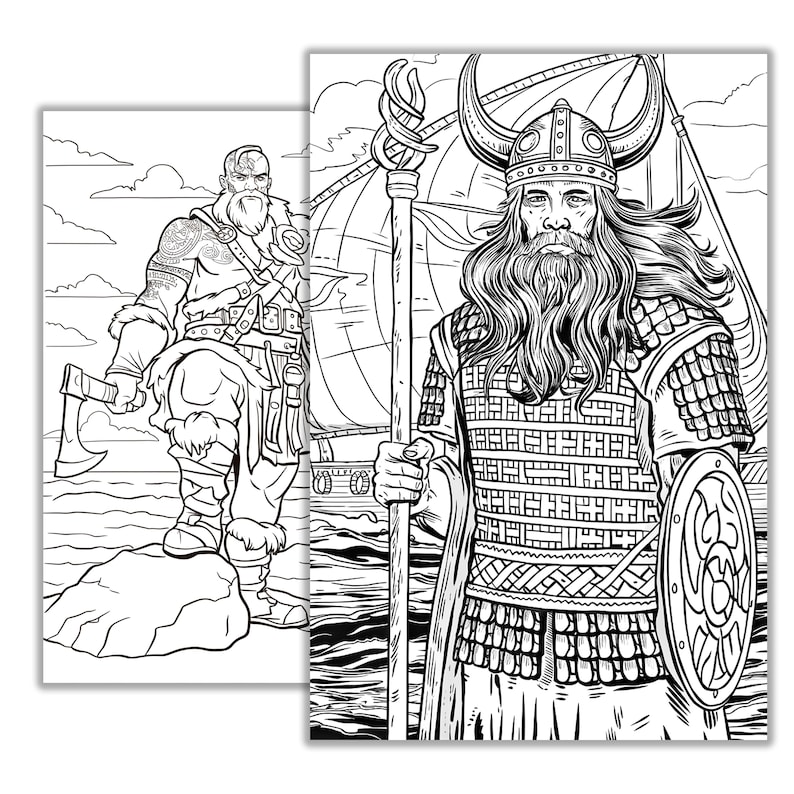 Vikings Coloring Page Bold and Epic Printable Art for History ...