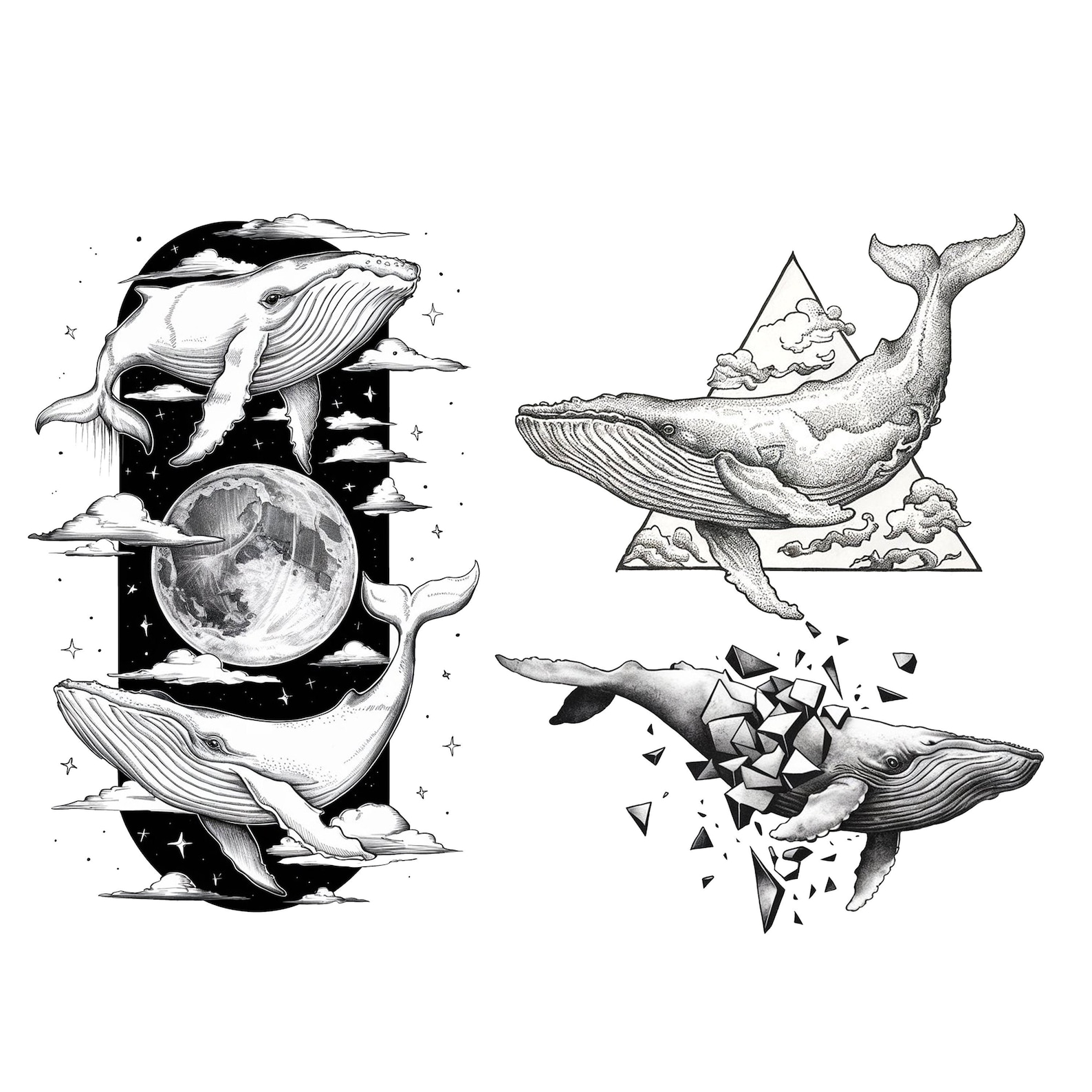 Whale Tattoo Design - Intricate and Unique Ocean-inspired Art - Etsy