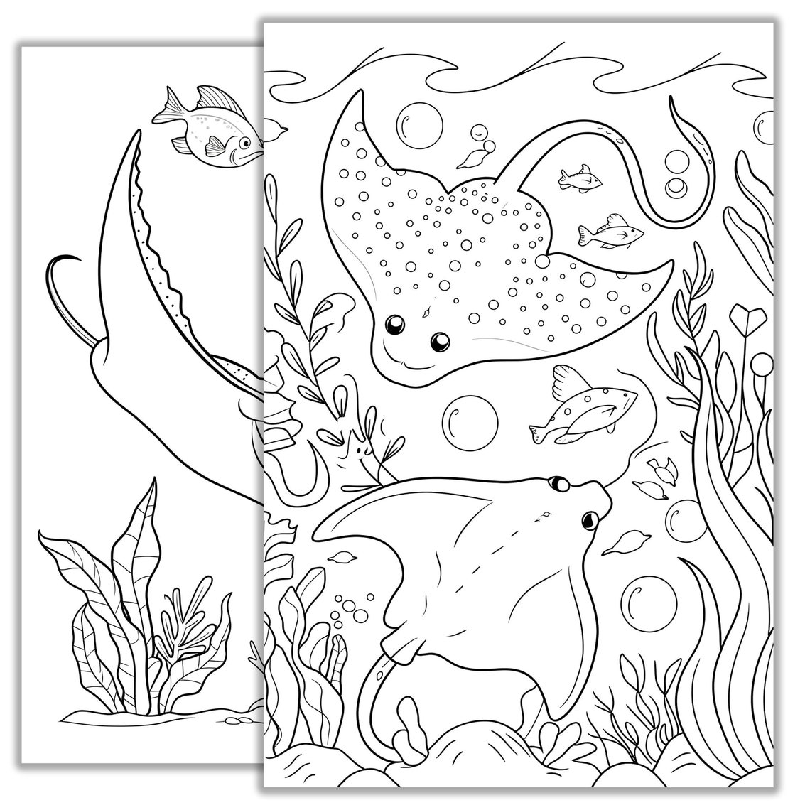 Underwater Exploration Coloring Page | Printable Ocean Adventure Art ...