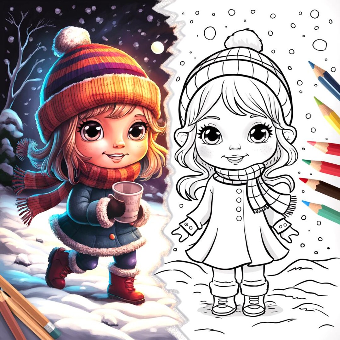 Kawaii Girls Coloring Pages – Cute Anime-inspired Printable Coloring ...