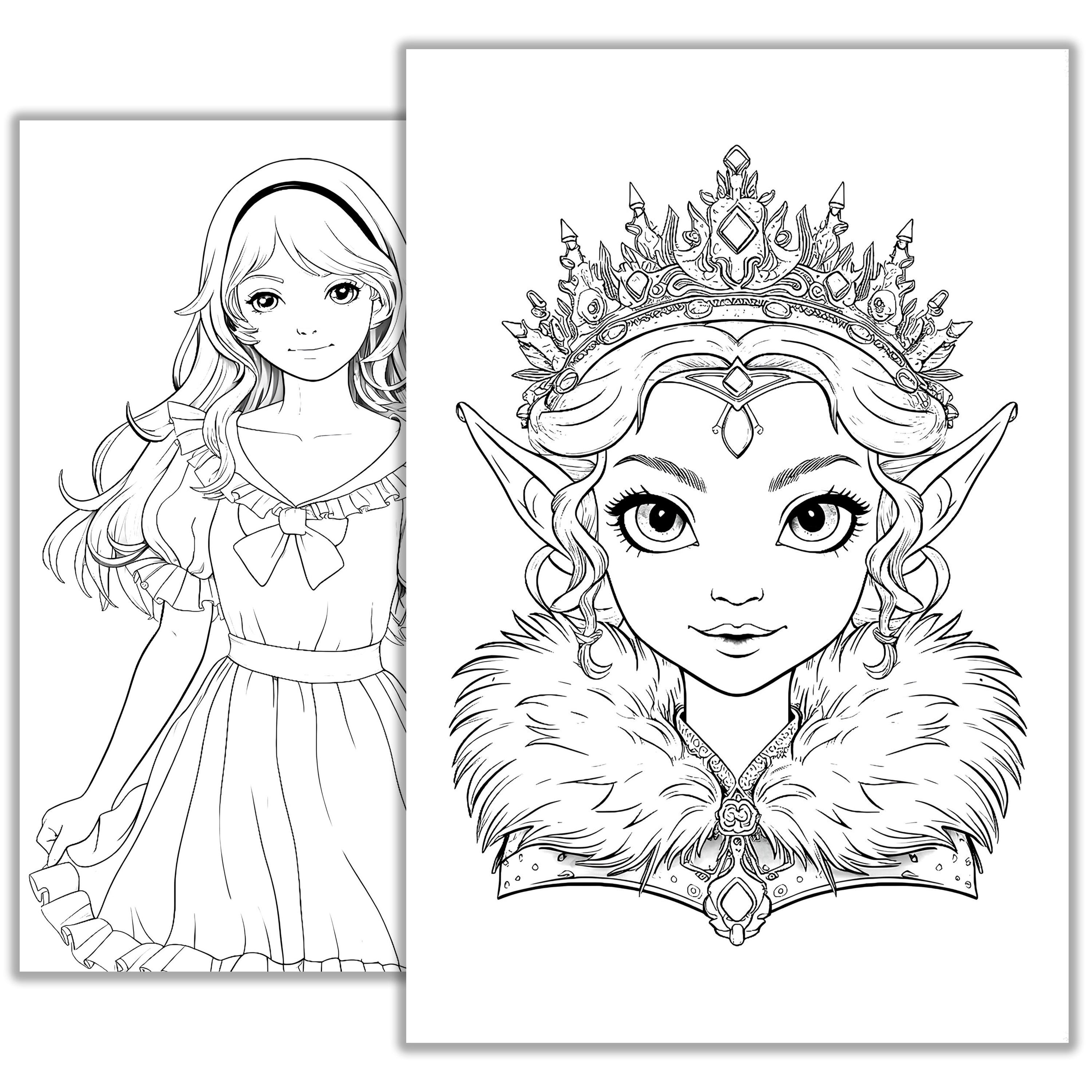 A Collection of Anime Style Coloring Pages Printable Anime-inspired Art ...