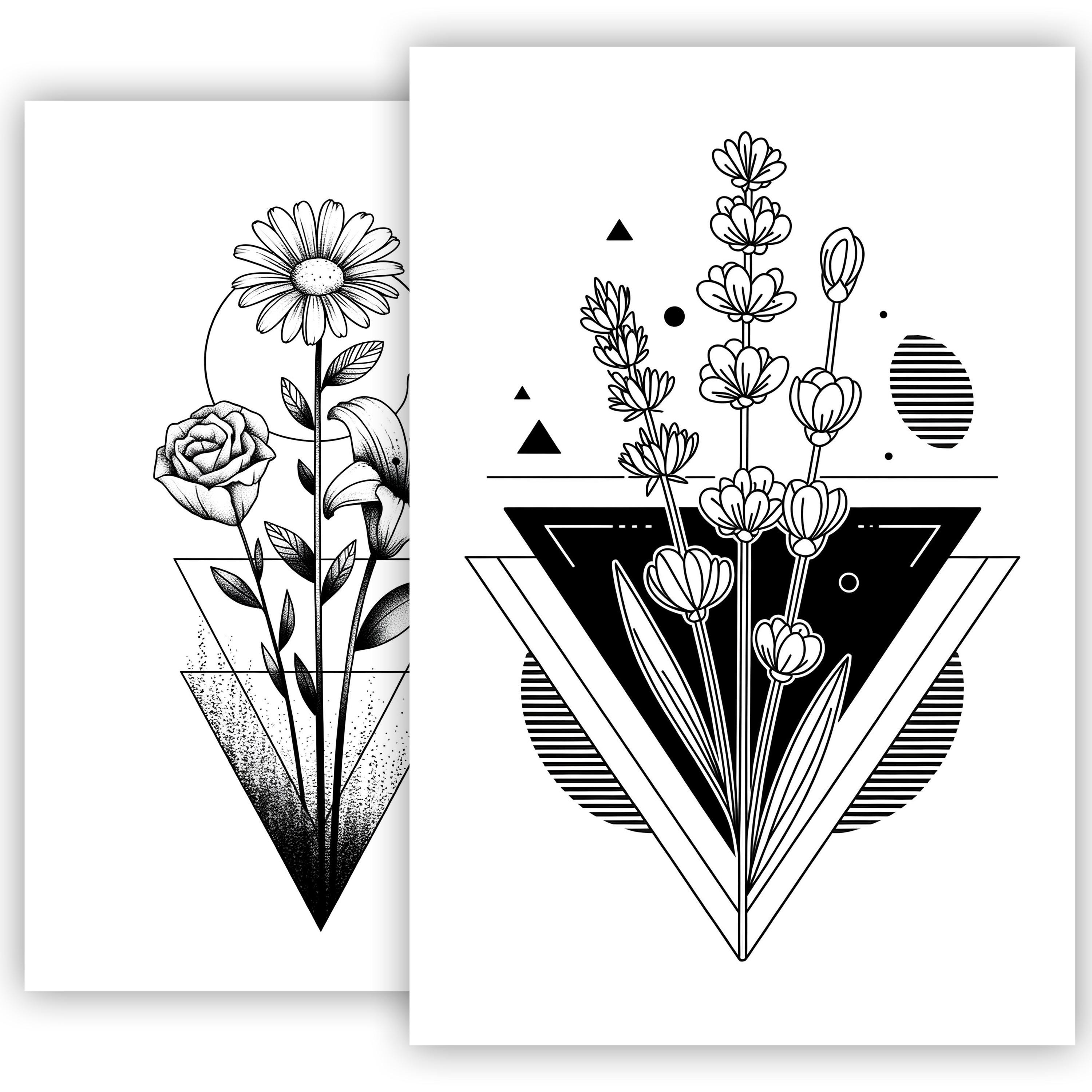 Geometric Flower Design Simple