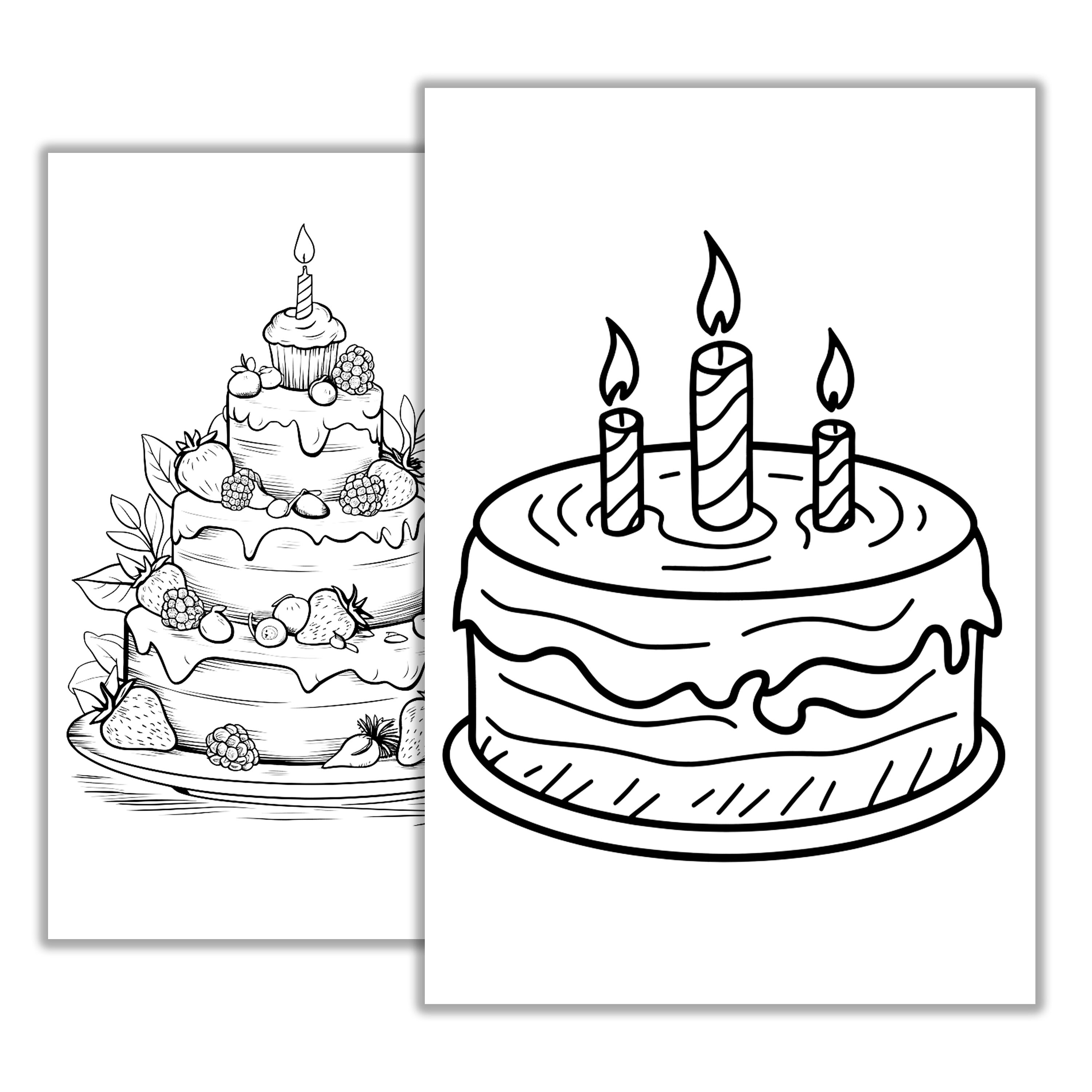 Cakes Coloring Page. Coloring Pages for Adults. Coloring Pages for ...
