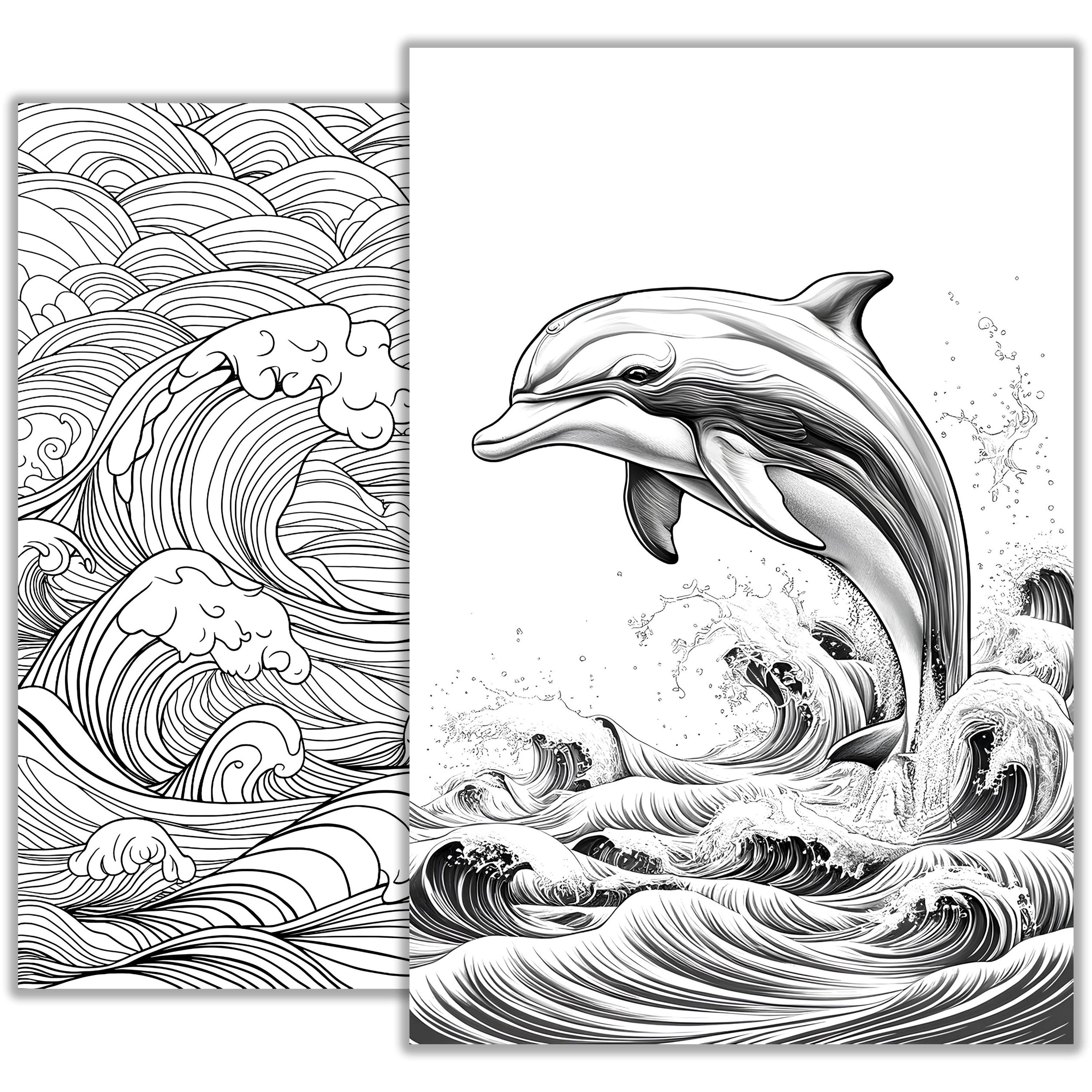 Ocean Waves Coloring Page – Relaxing Printable Sea Coloring Sheet for ...
