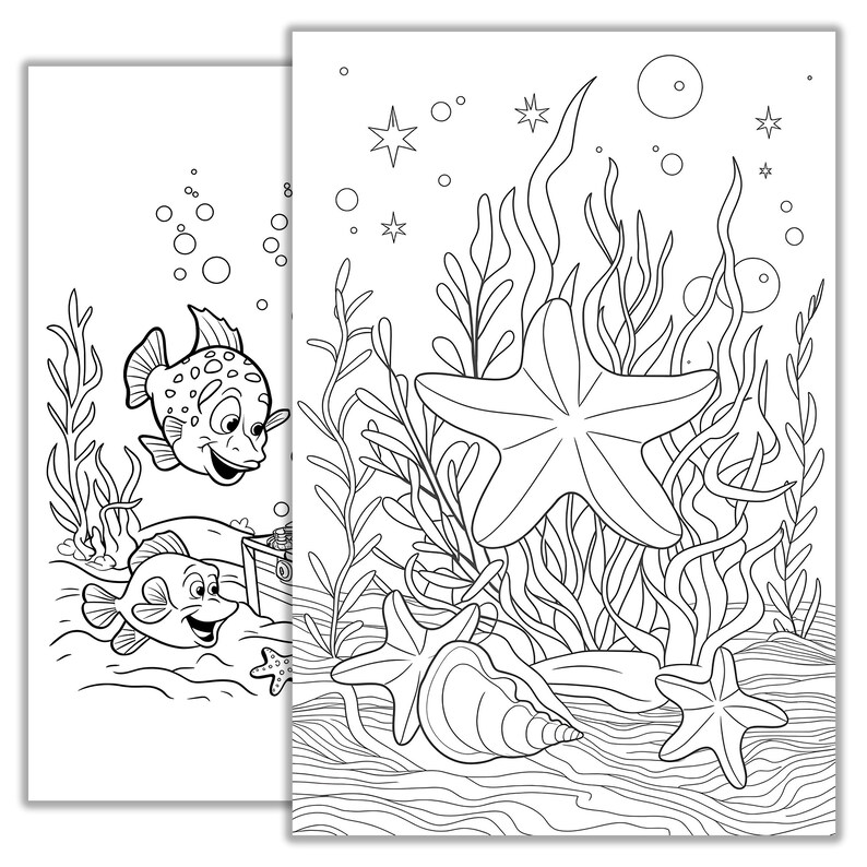 Underwater Exploration Coloring Page | Printable Ocean Adventure Art ...