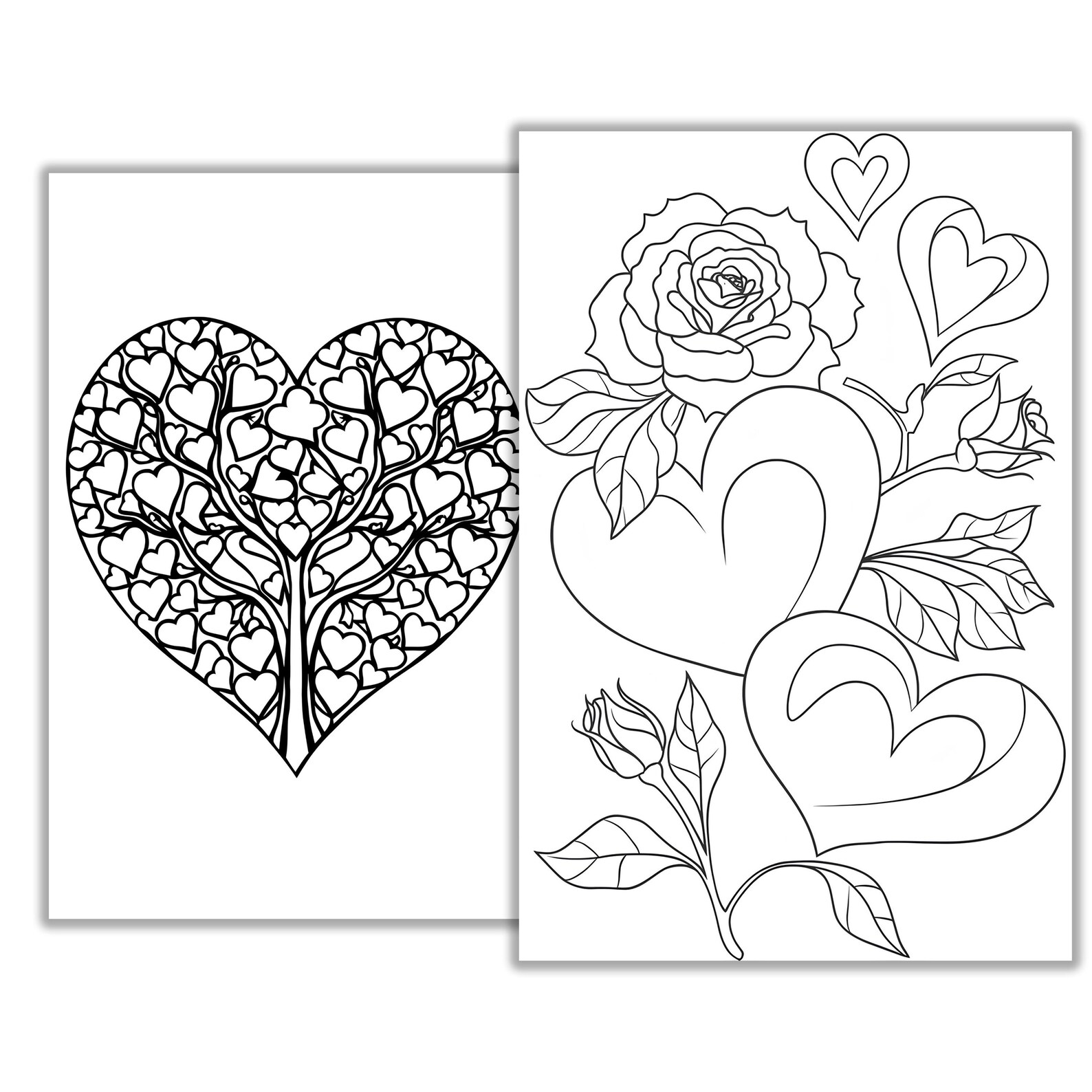 Heart Coloring Page Printable Heart Design for Relaxing and Creative ...