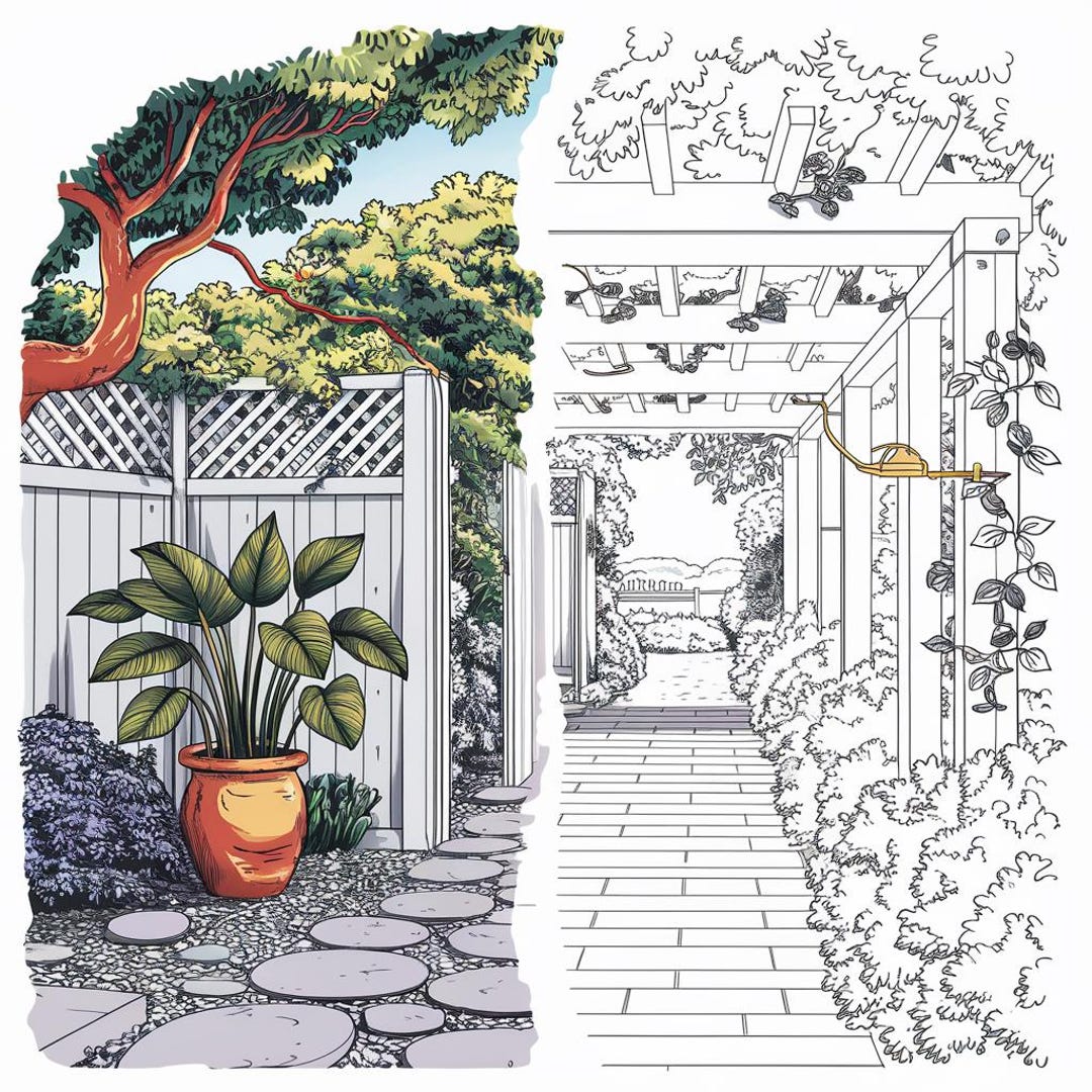 Garden Coloring Page - Printable Floral Paradise for Kids & Adults ...