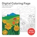 Flowers in the Field Coloring Page. Printable Floral Scene for Kids and ...