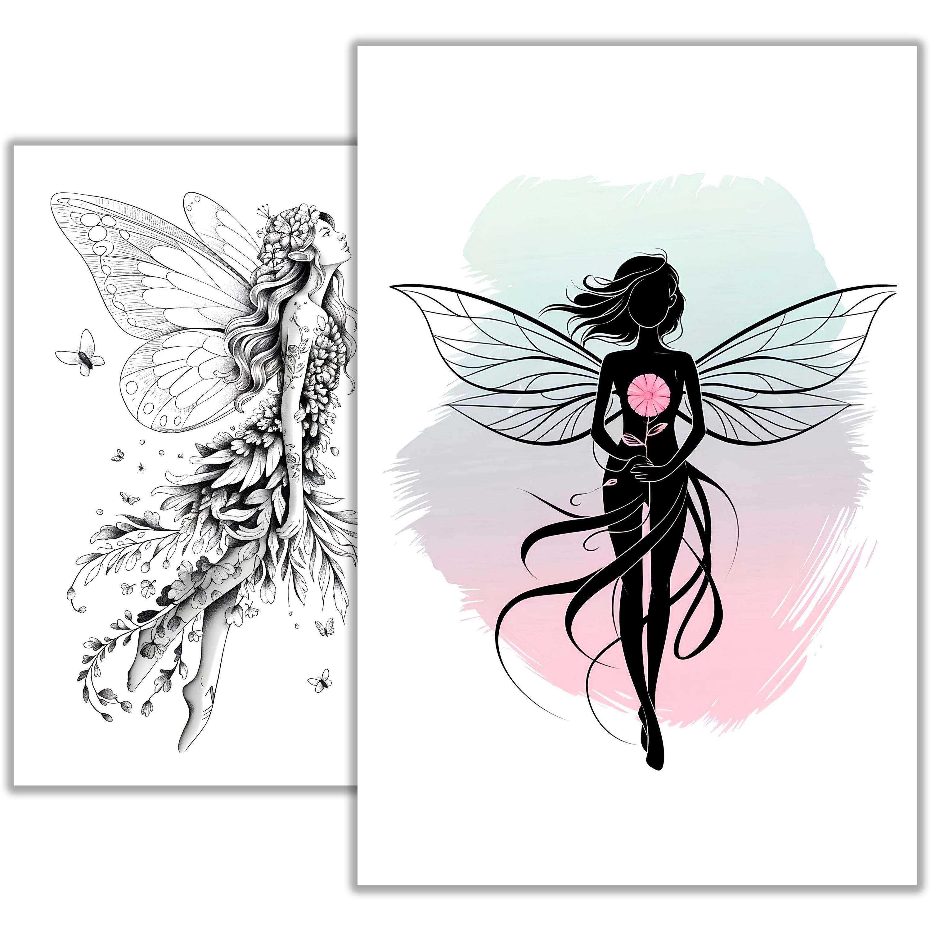 Fairy Tattoo Sketch - Magical Custom Design - Etsy
