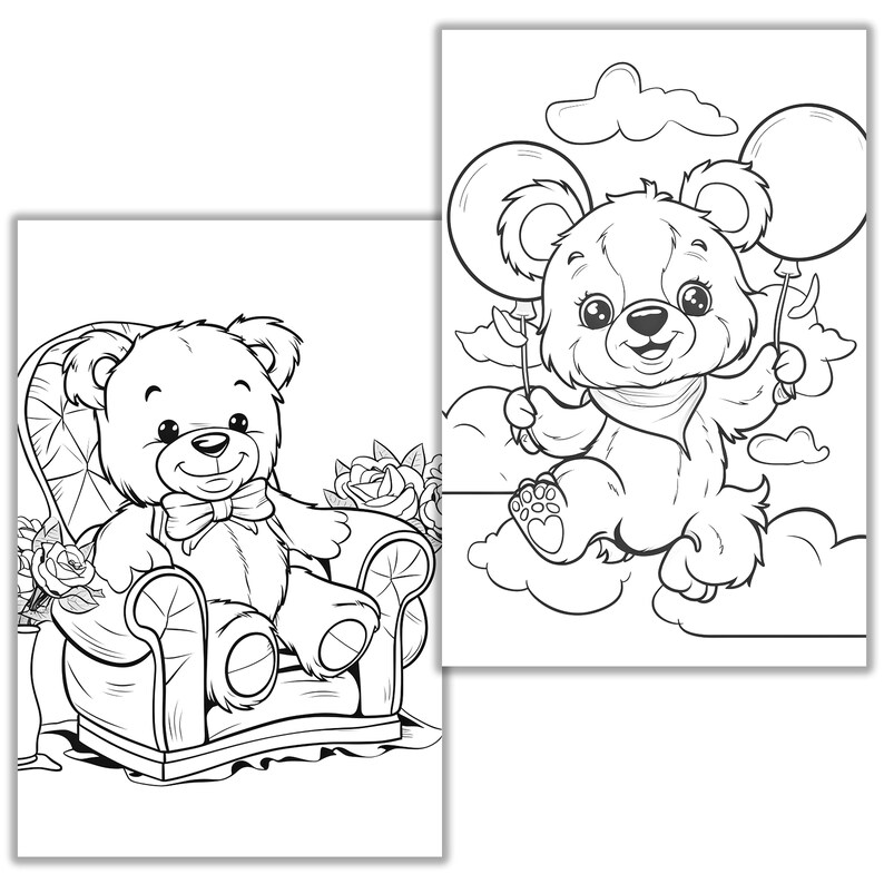 Teddy Bear Coloring Pages – Cute Printable Bear Designs for Kids ...