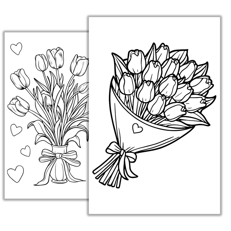 Tulips Coloring Pages. Coloring Pages for Adults. Coloring Pages for ...