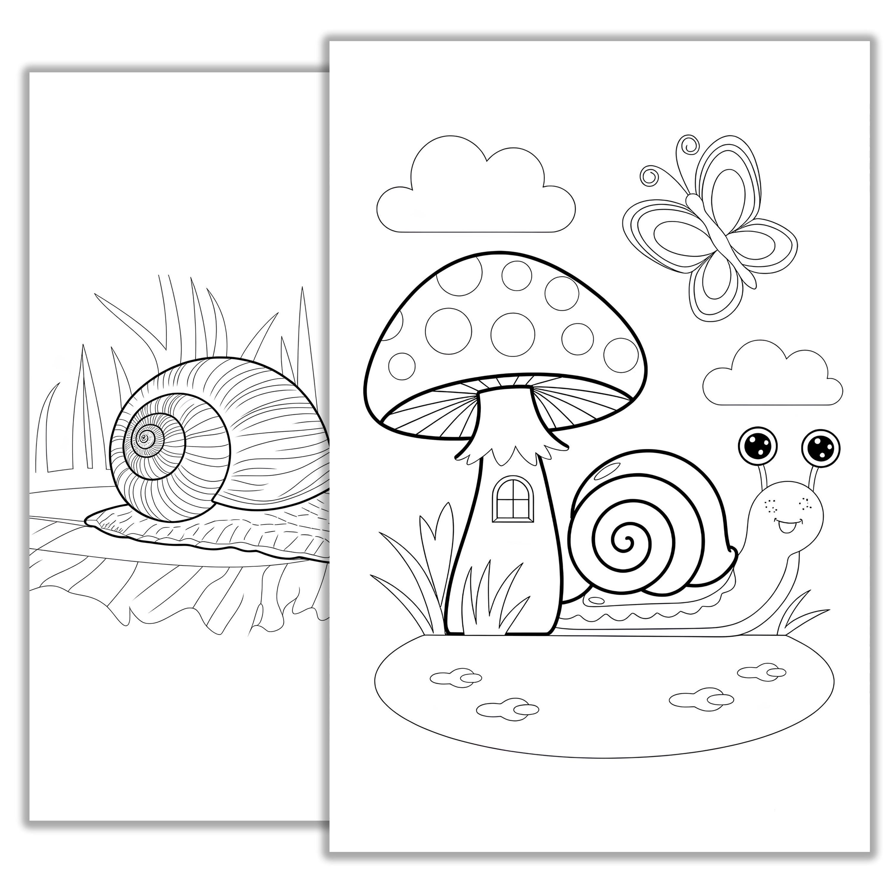 Cute Snail Coloring Pages