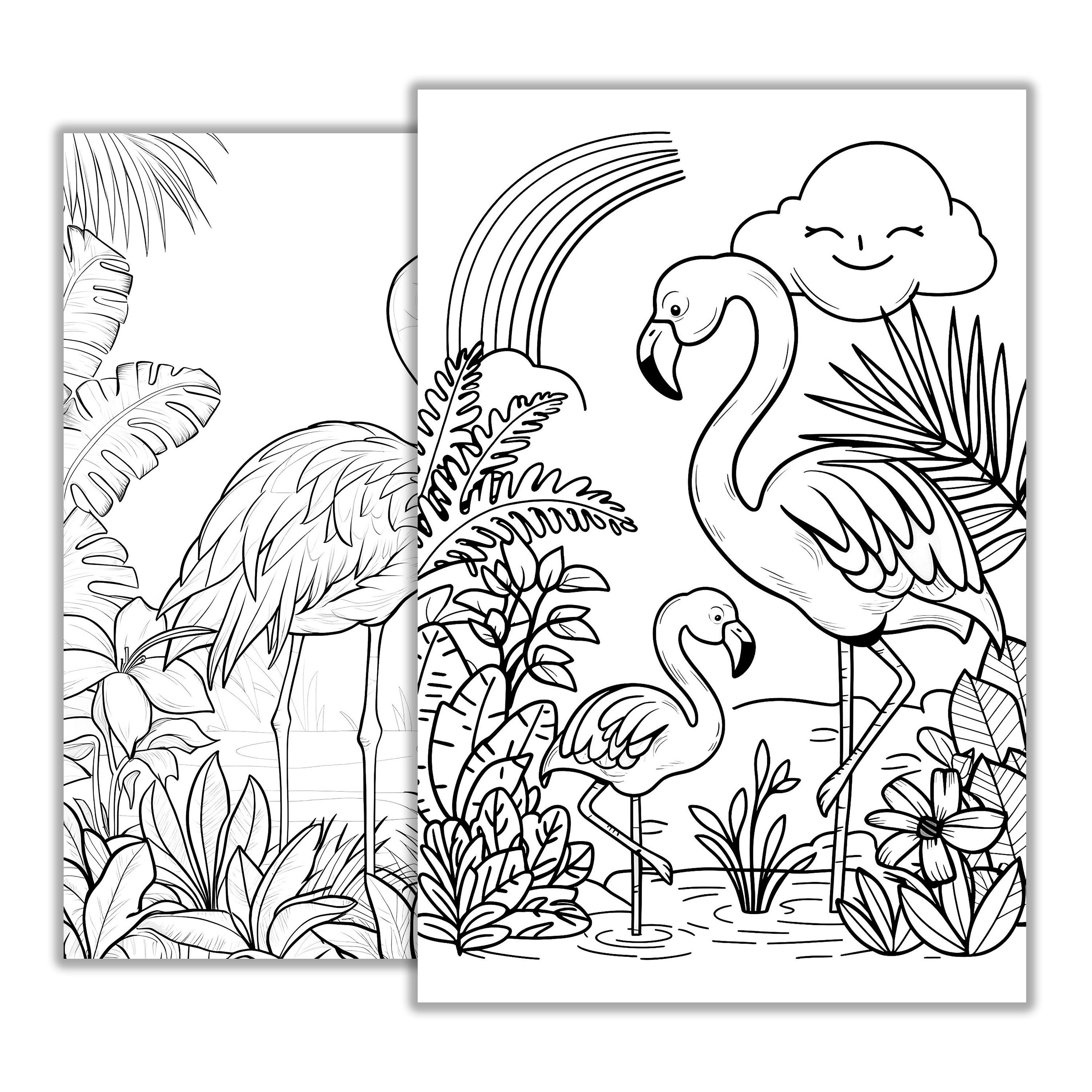 Flamingo Coloring Pages – Printable Tropical Bird Art for Kids and ...