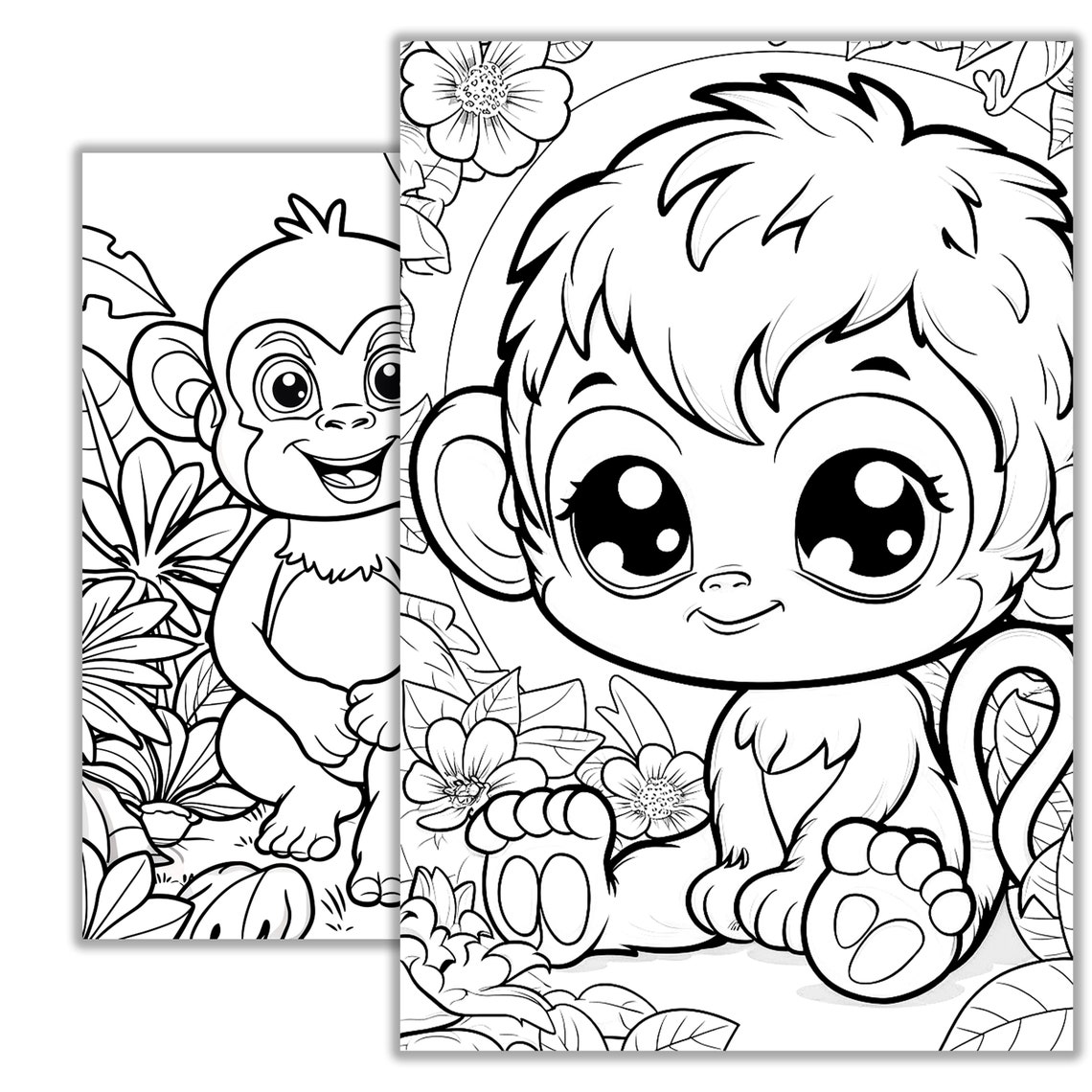 Monkey Coloring Page. Coloring Pages for Adults. Coloring Pages for ...