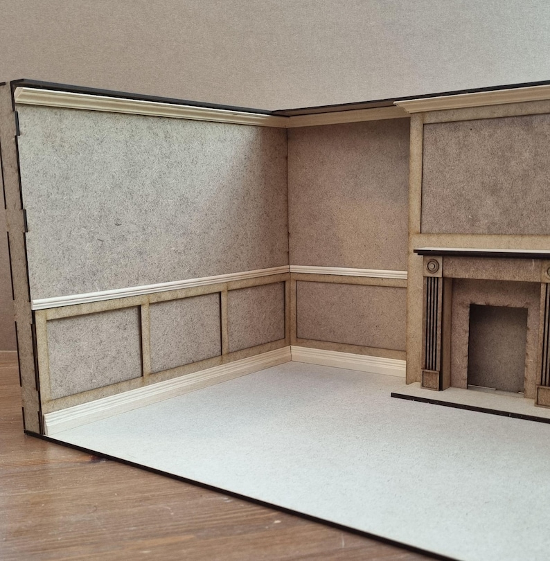 Room Box, 12th Scale Regency Style With Fireplace, Georgian Window ...
