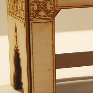 Dolls House Medieval Tudor Writing Desk & Stool. 12th Scale Wood Kit or ...