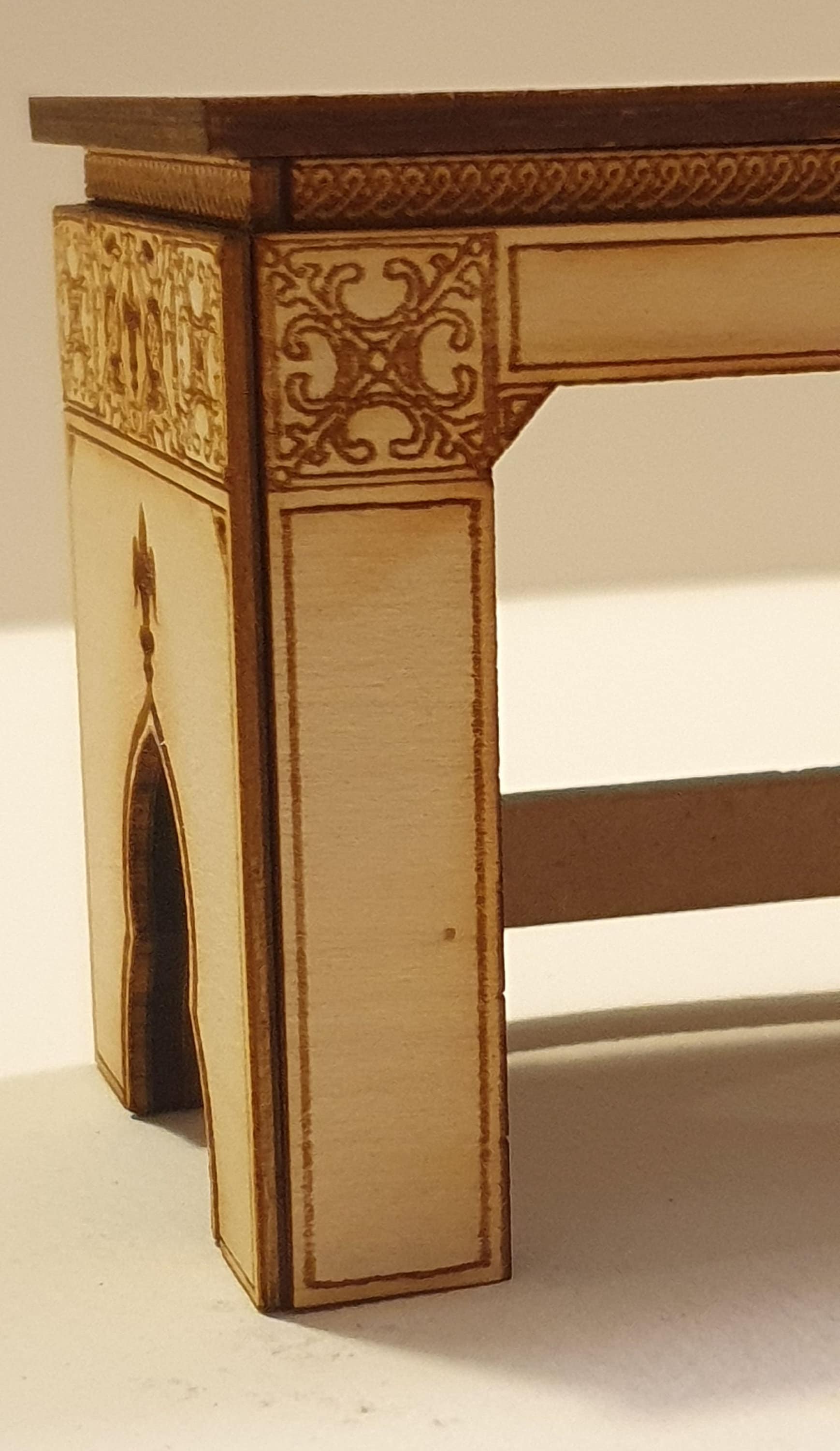 Dollhouse Medieval Tudor Writing Desk & Stool. 12th Scale. Wood Kit or ...