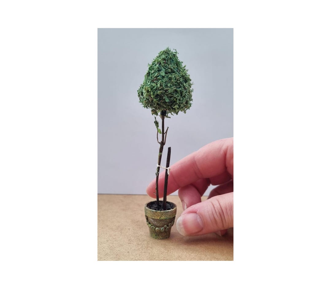 Dollhouse Topiary Tree, 12th Scale Miniature Realistic Plant in Aged ...