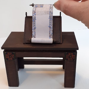 Dolls House Medieval Tudor Writing Desk & Stool. 12th Scale Wood Kit or ...