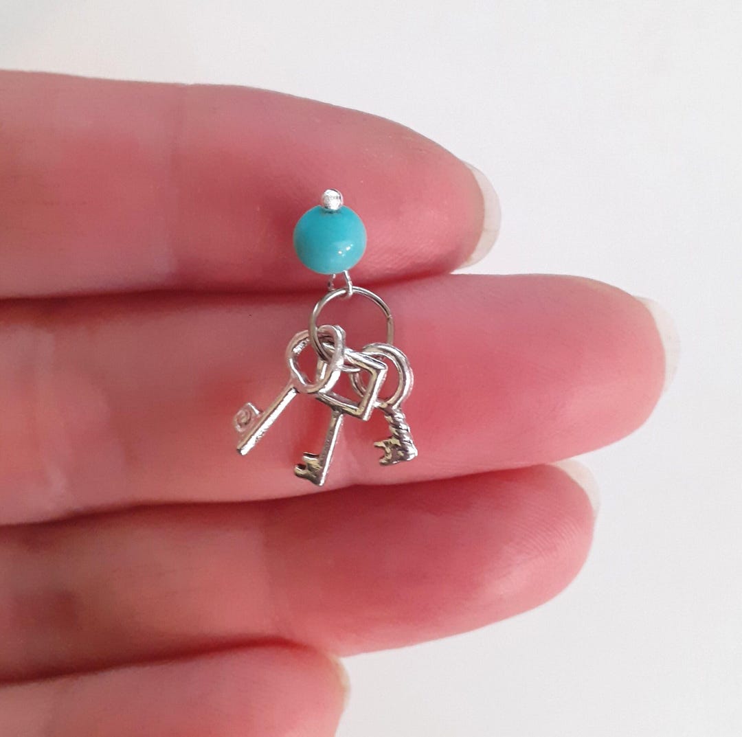Dolls House Set of Miniature Keys on Keyring or Fob. 12th Scale. Choice ...