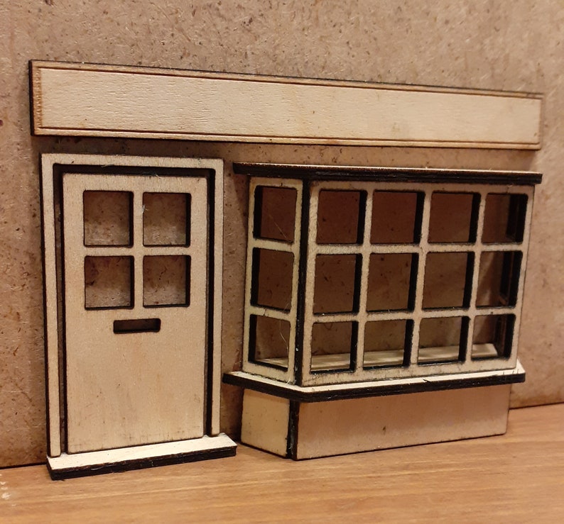 Dolls House, Shop Front With Bay Window, Door and Shop Sign. Miniature ...