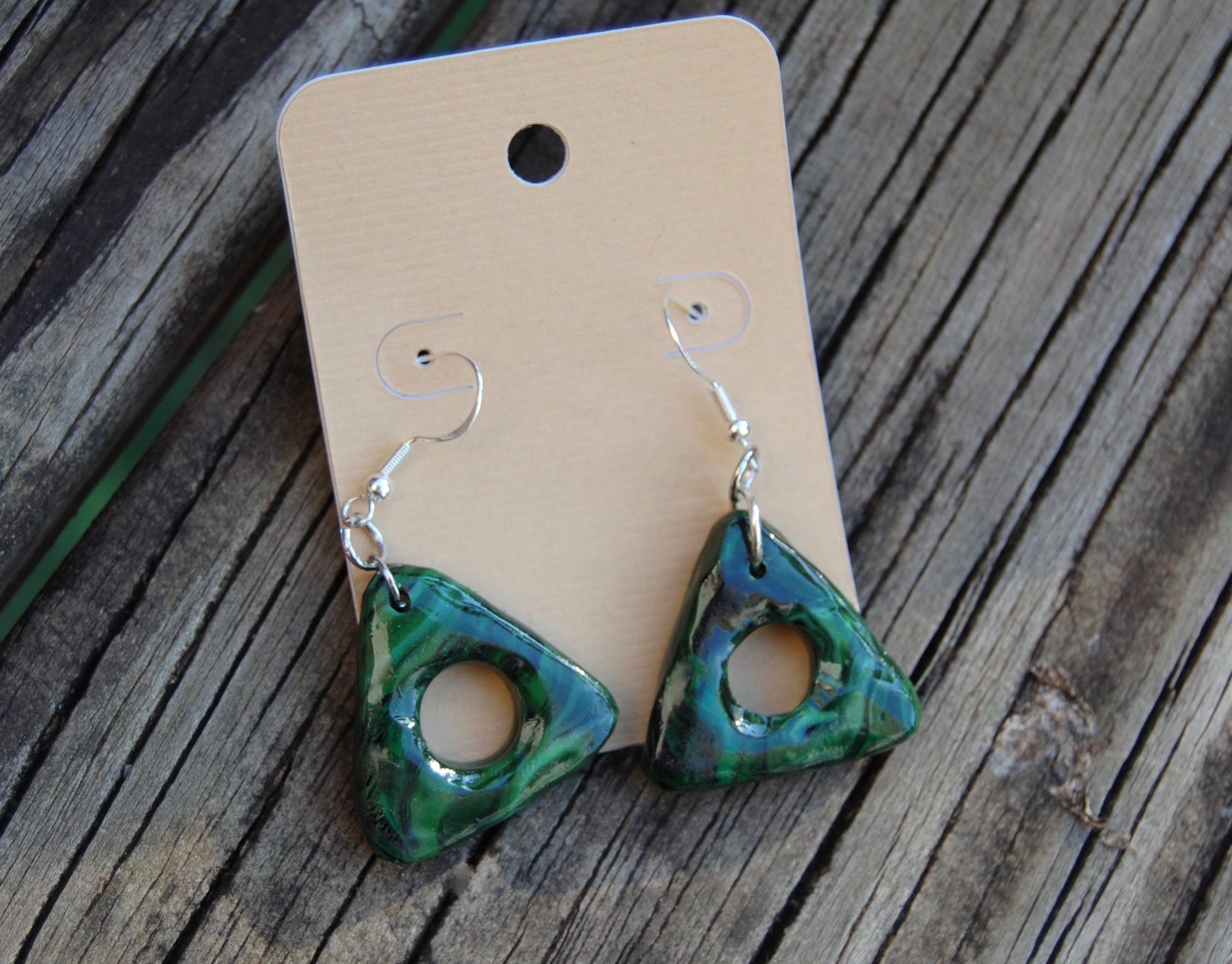 Coraline Earrings// Button and Seeing Stone - Etsy