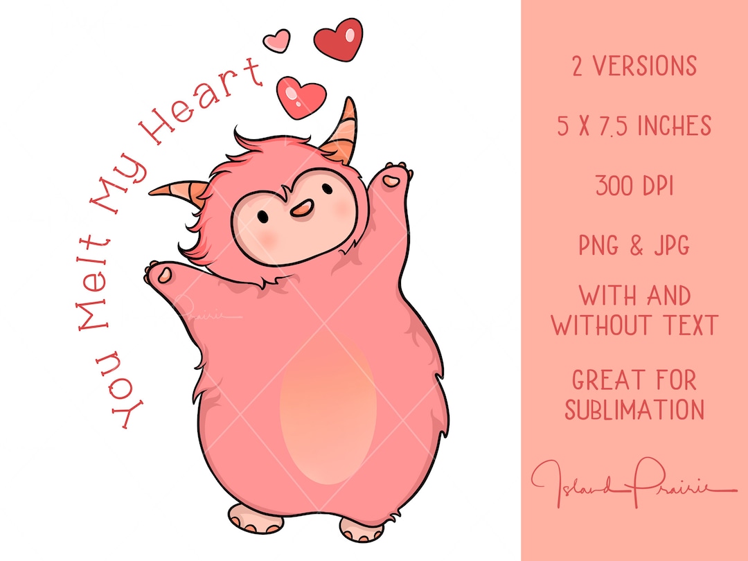Valentines Yeti Monster PNG digitale Datei kommerzielle-Use, Valentines ...