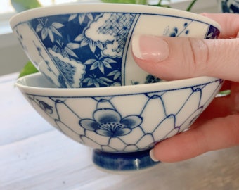 Blue and White Chinese Rice Bowls | Etsy