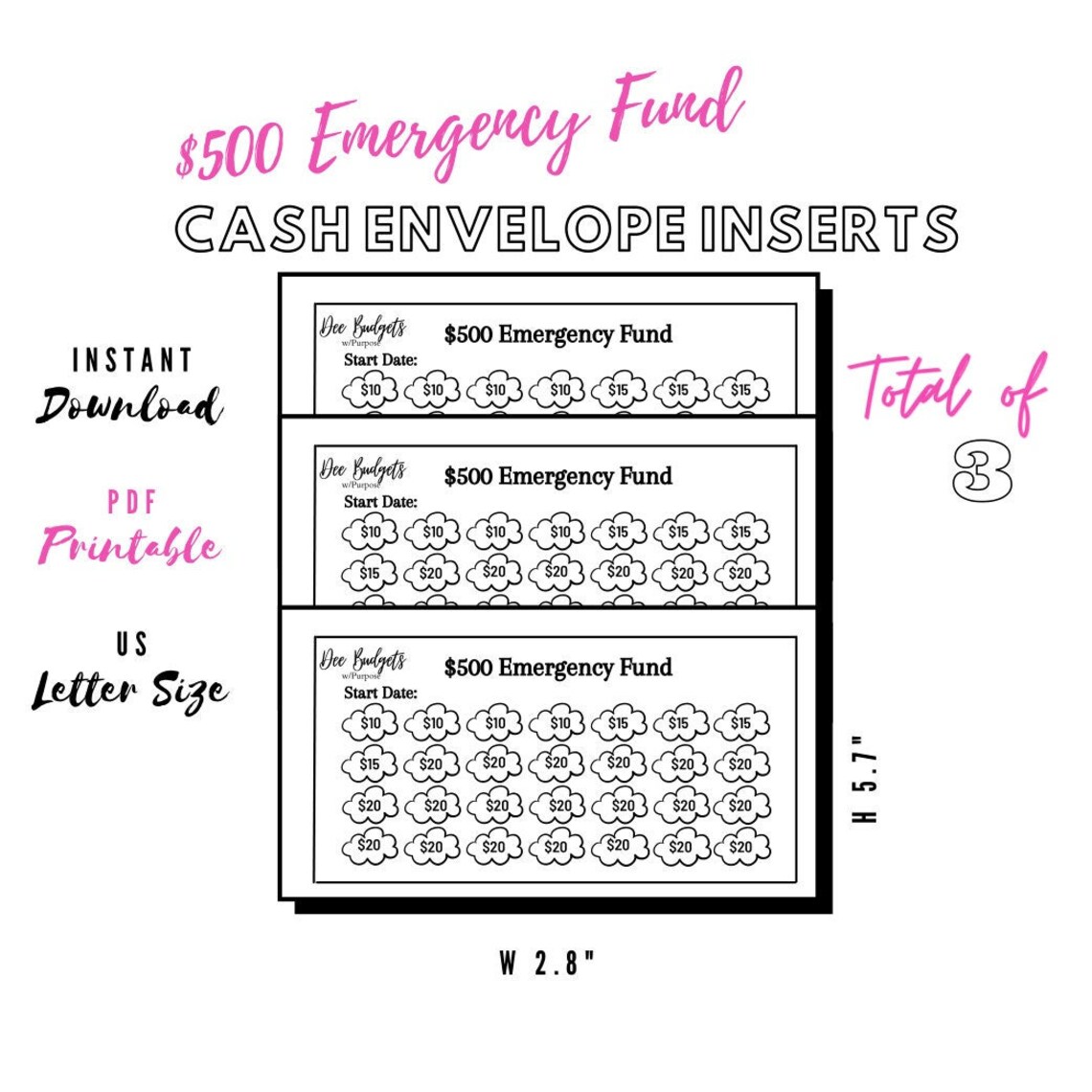 Budget Binder Inserts, Cash Inserts, Planner, Budget, Digital Download ...