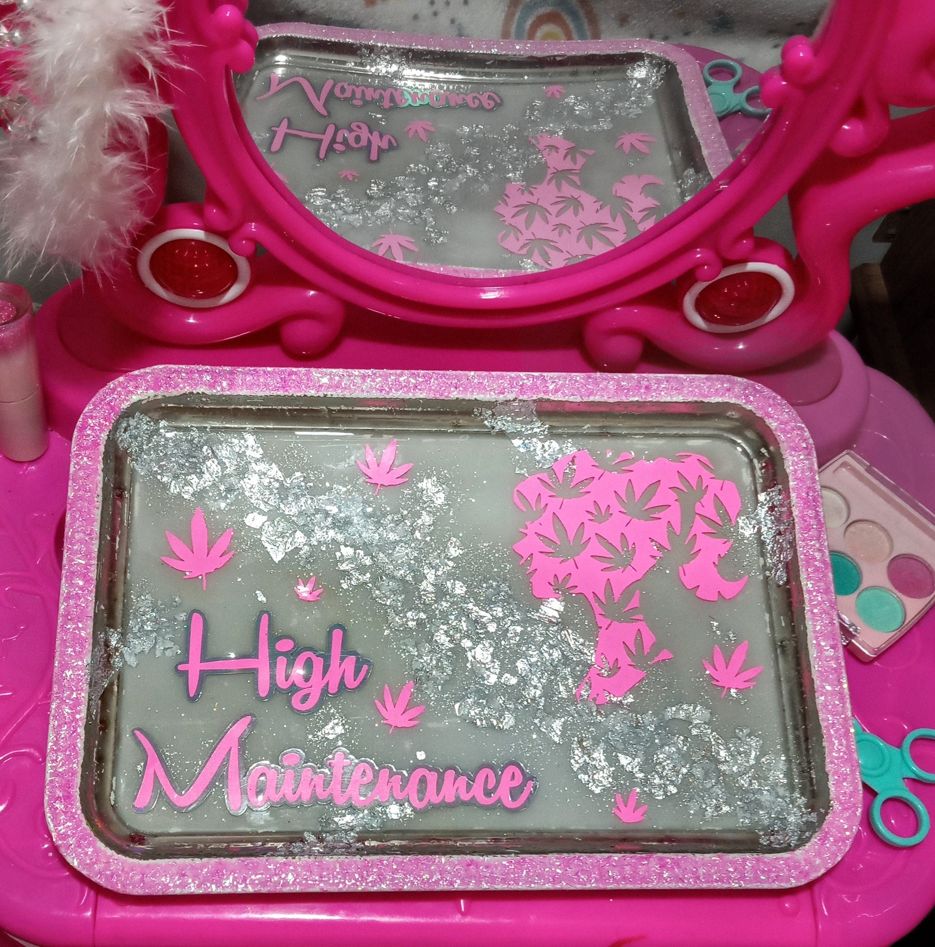 Pink Barbie 420 Rolling Tray High Maintenance Metal Weed - Etsy