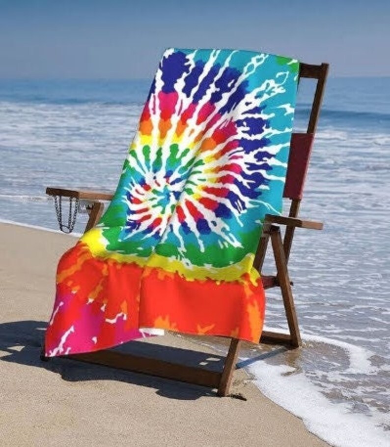 Tie-dye Beach Towels for Kids Personalized Towels With a - Etsy