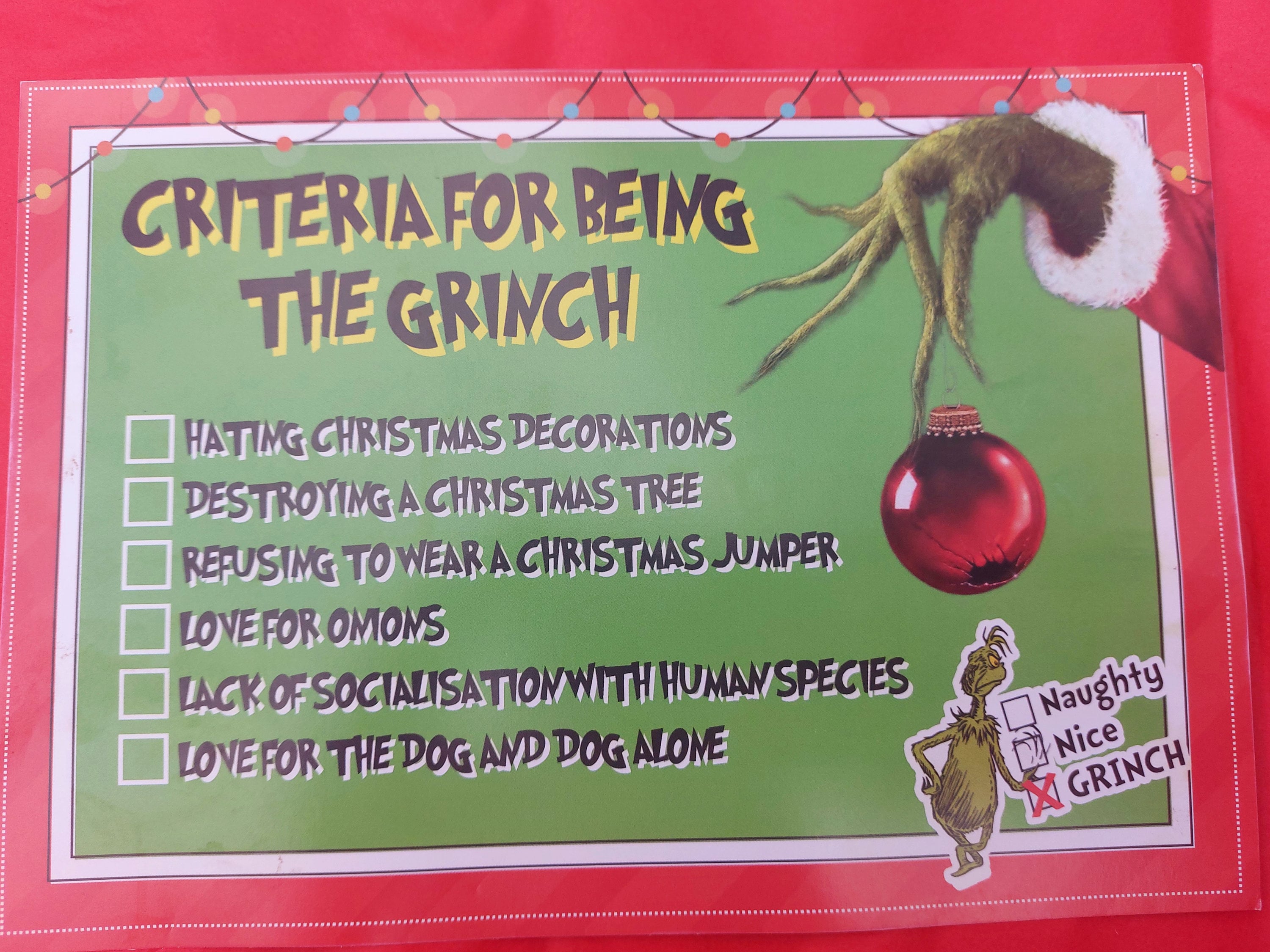 The Grinch Certificate - Etsy UK