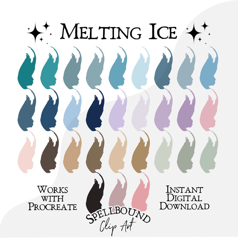 Procreate Color Palette, Winter, Ice, Color Swatches, iPad Procreate ...