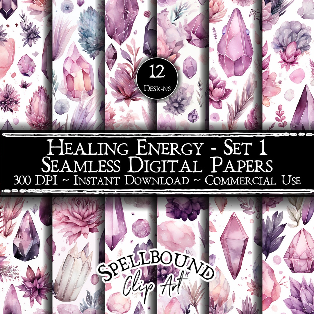 Healing Energy Seamless Digital Papers, Commercial Use, Instant ...
