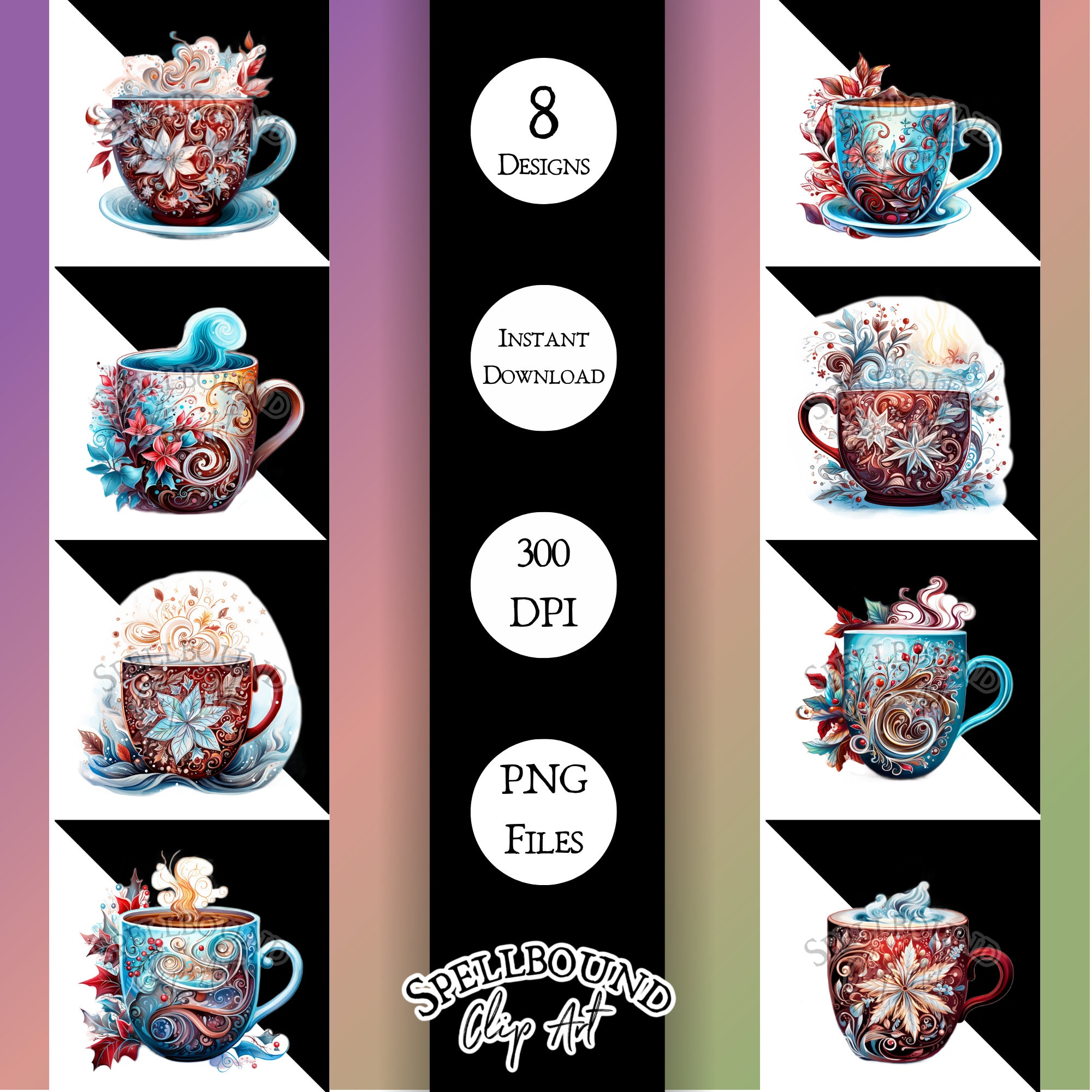 Hot Cocoa Digital Clipart, Commercial Use, Instant Download, Christmas ...