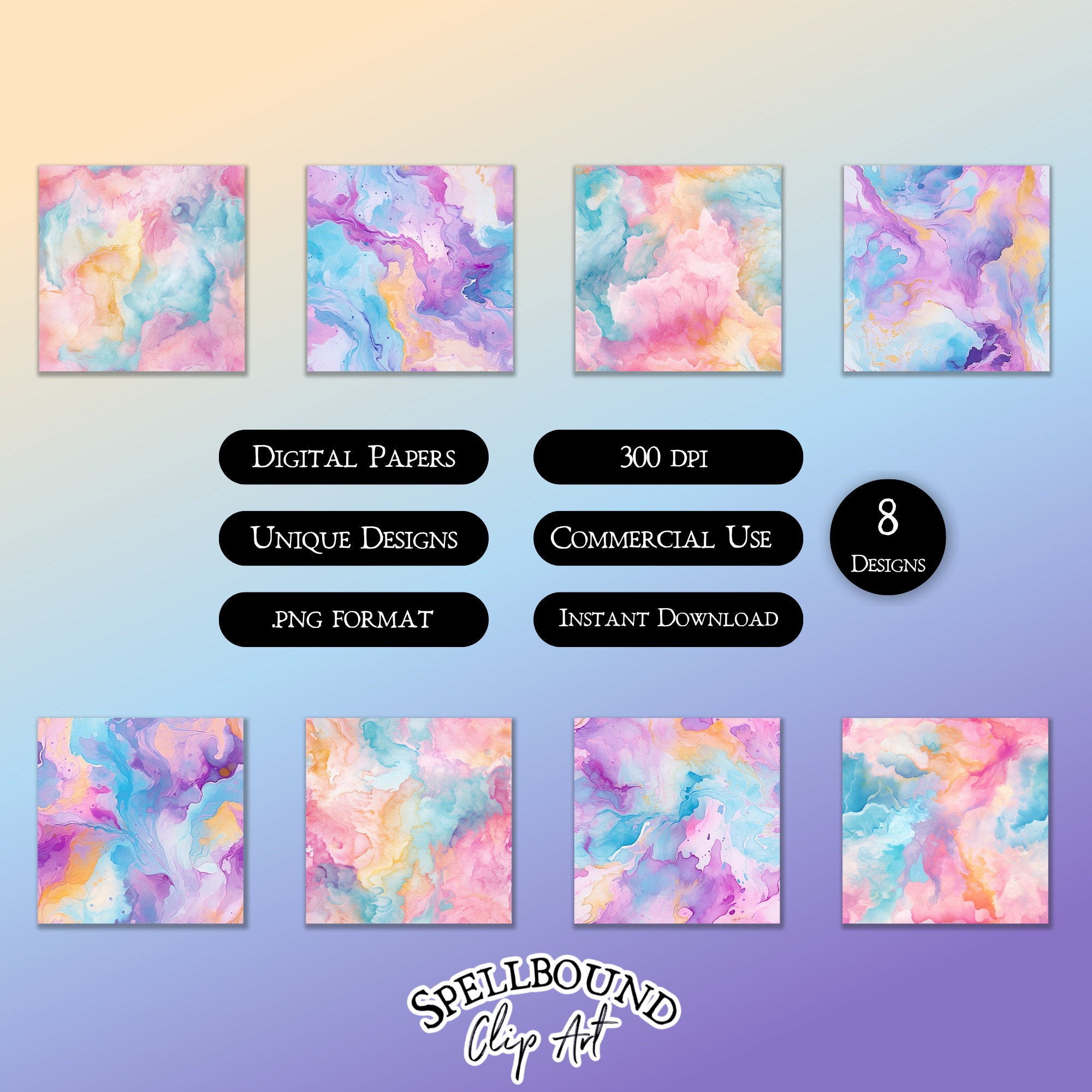 Pastel Marble Seamless Digital Papers, Commercial Use, Instant Download ...
