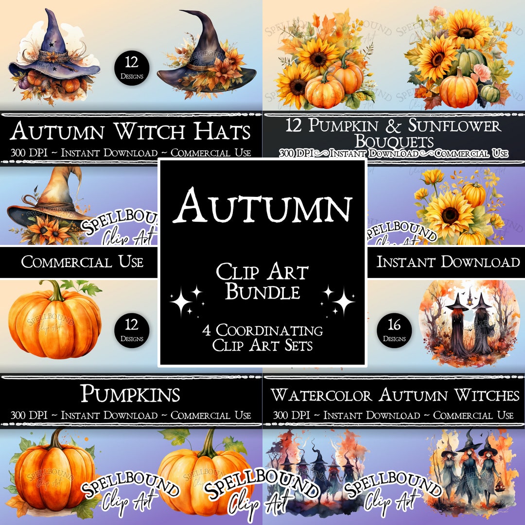 Autumn Digital Clipart Bundle, Commercial Use, Instant Download, Fall ...