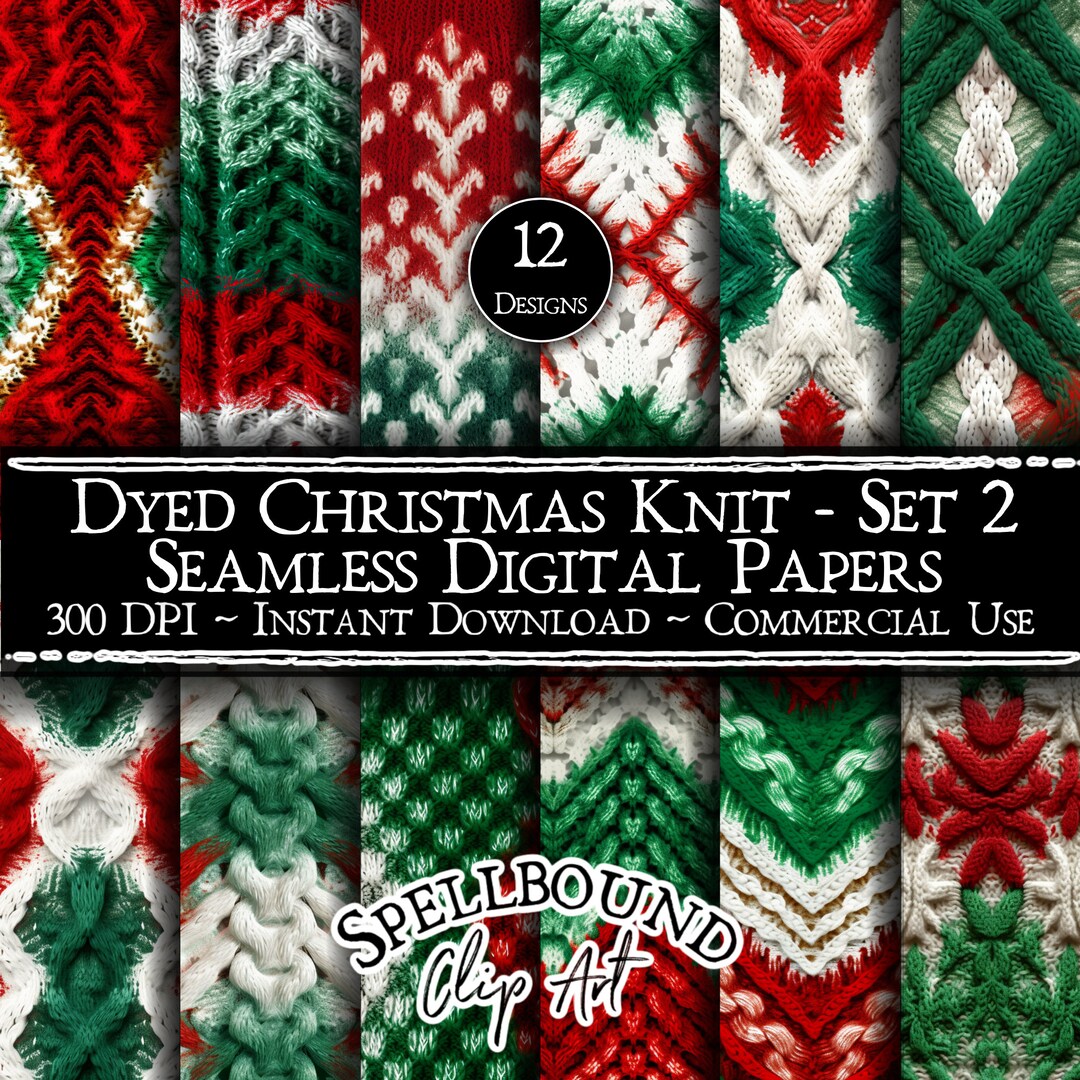 Christmas Sweater Pattern Seamless Digital Papers, Commercial Use ...