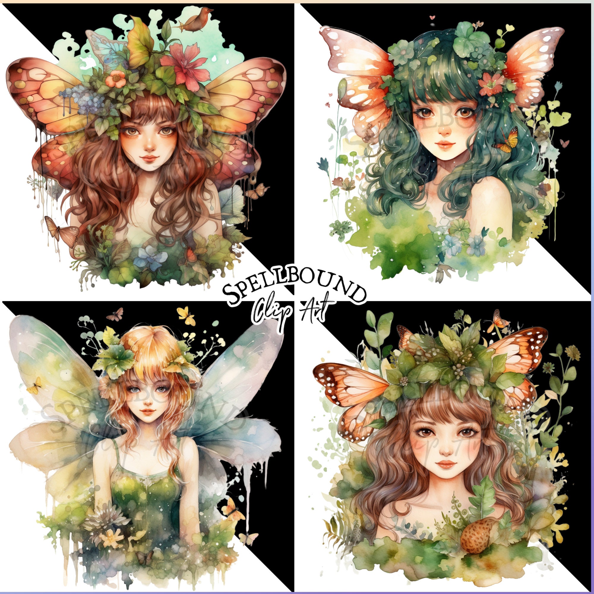 Woodland Fairies Digital Clipart, Commercial Use, Instant Download ...