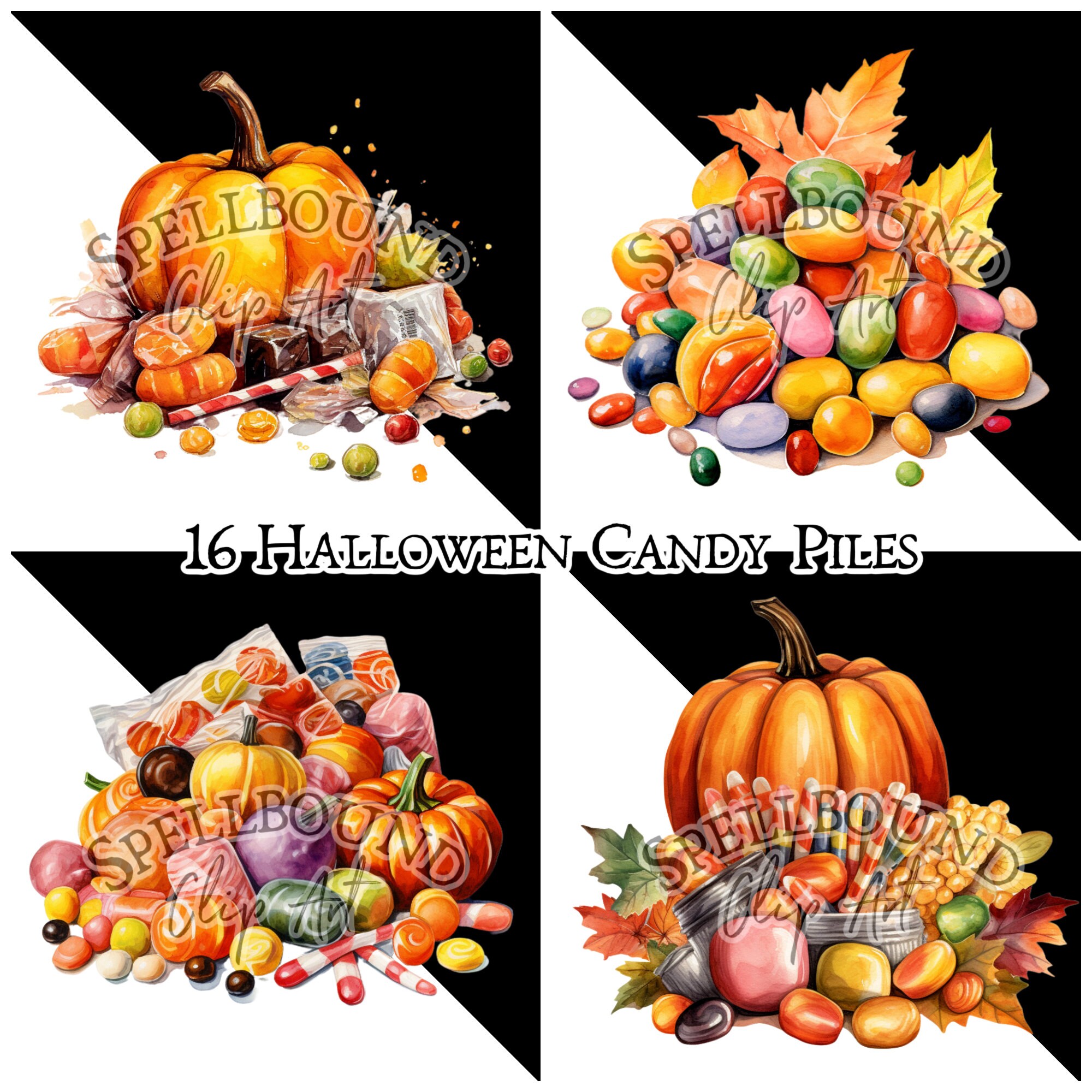 Halloween Candy Clipart, Commercial Use, Instant Download, Food Clip ...