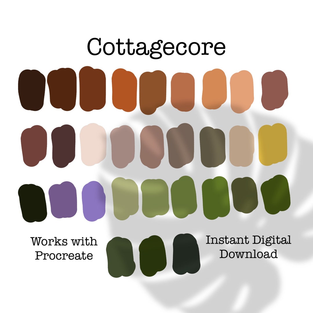 Procreate Color Palette, Cottagecore, Color Swatches, iPad Procreate ...